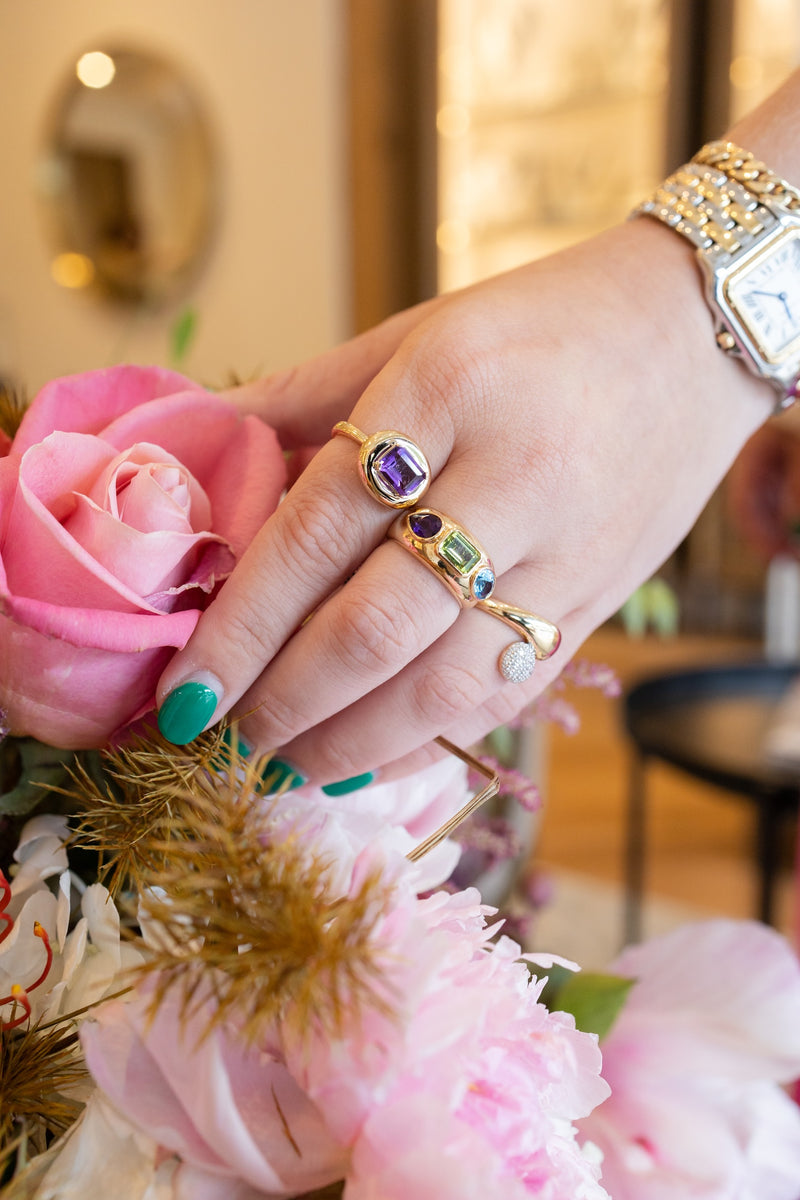 14K Gold Classic Dome Ring - Dainty Gold Stacking Rings | J. Landa